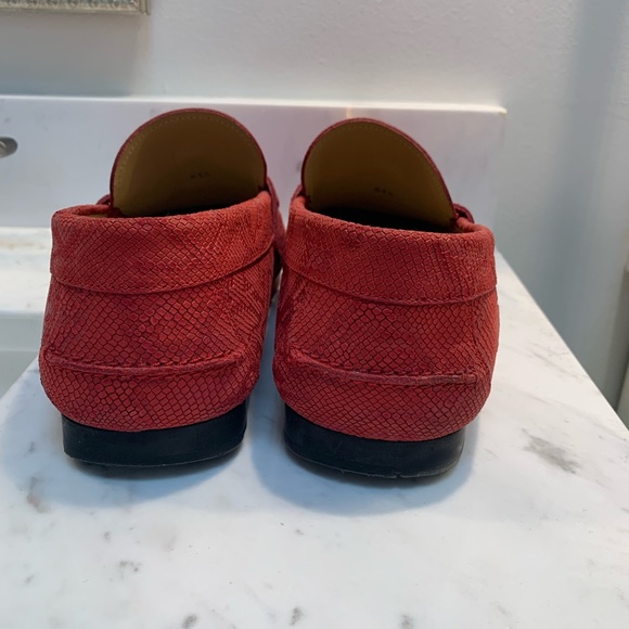 Versace | Shoes | Brand New Versace Red Snake Skin Like Loafers | Poshmark